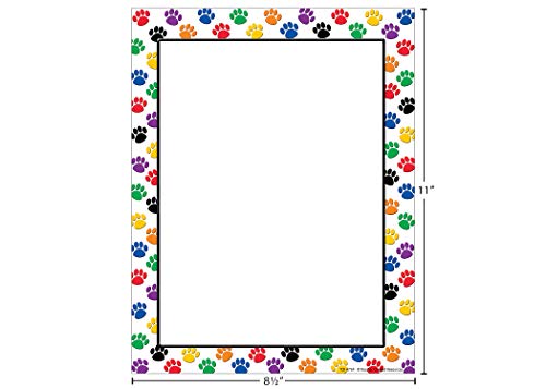 Teacher Created Resources Colorful Paw Prints Computer Paper (4769), Multicolor 8.5 inches X 11 inches