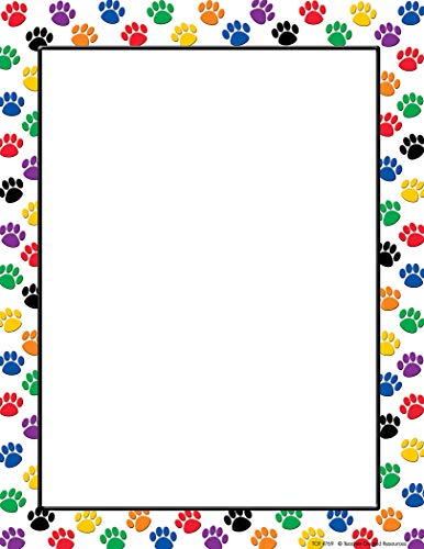 Teacher Created Resources Colorful Paw Prints Computer Paper (4769), Multicolor 8.5 inches X 11 inches