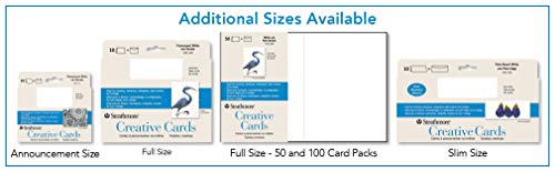 Strathmore Creative Cards with Envelopes, Ivory Deckle, 5x6.875 inches, 50 Cards (80lb/216g) - Artist Paper for Adults and Students