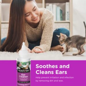 Nutri-Vet Ear Cleanser for Cats | Cleans and Deodorizes with Gentle Ingredients | 4 Ounces