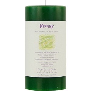 crystal journey crystal j candle money pillar, 1 ea