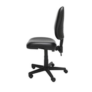 OFM, Black Straton Vinyl Office Chair With Lumbar Support, Adjustable Back & Seat Height, 250lb Max Weight With Wheels for Computer/Desk, Mid Back