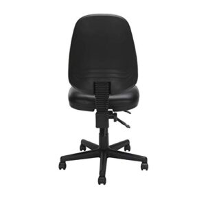 OFM, Black Straton Vinyl Office Chair With Lumbar Support, Adjustable Back & Seat Height, 250lb Max Weight With Wheels for Computer/Desk, Mid Back