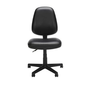 OFM, Black Straton Vinyl Office Chair With Lumbar Support, Adjustable Back & Seat Height, 250lb Max Weight With Wheels for Computer/Desk, Mid Back