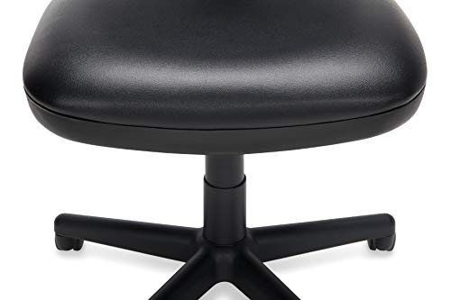 OFM, Black Straton Vinyl Office Chair With Lumbar Support, Adjustable Back & Seat Height, 250lb Max Weight With Wheels for Computer/Desk, Mid Back