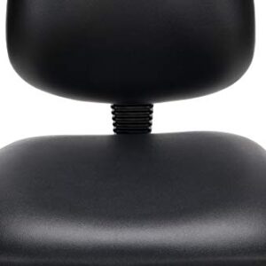 OFM, Black Straton Vinyl Office Chair With Lumbar Support, Adjustable Back & Seat Height, 250lb Max Weight With Wheels for Computer/Desk, Mid Back