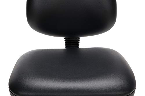 OFM, Black Straton Vinyl Office Chair With Lumbar Support, Adjustable Back & Seat Height, 250lb Max Weight With Wheels for Computer/Desk, Mid Back