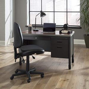 OFM, Black Straton Vinyl Office Chair With Lumbar Support, Adjustable Back & Seat Height, 250lb Max Weight With Wheels for Computer/Desk, Mid Back