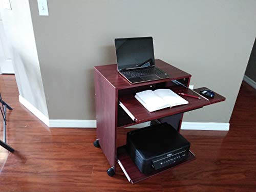 Narrow Computer Laptop desk w/sliding printer shelf - 24" W S2326