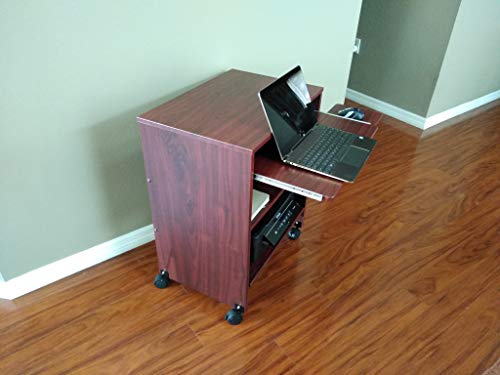 Narrow Computer Laptop desk w/sliding printer shelf - 24" W S2326