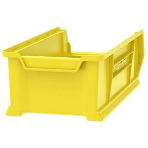 Akro-Mils 30286 Super-Size AkroBin Heavy Duty Stackable Storage Bin Plastic Container, (24-Inch L x 11-Inch W x 7-Inch H), Yellow, (4-Pack)