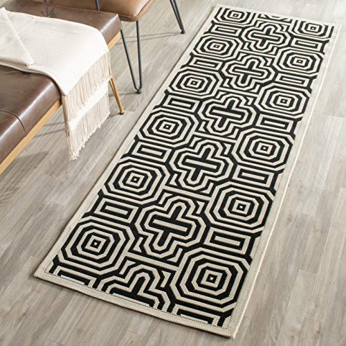 SAFAVIEH Courtyard Collection 2' x 3'7" Sand / Black CY2962 Indoor/ Outdoor-Waterproof Easy-Cleaning Patio Backyard Mudroom Accent-Rug