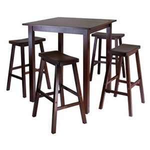 winsome parkland 5-pc high/pub table set, walnut