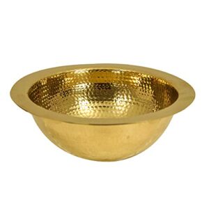 Nantucket Sinks ROB 13 inch Brass Bar Sink Hand Hammered, 13" Diameter x 5.25" High