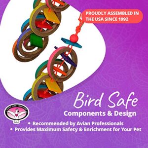 Super Bird Creations SB625 Olympic Rings Bird Toy, Large Bird Size, 15” x 4” x 4”