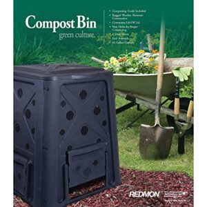 Redmon Since 1883 8000 Compost 65 Gallon bin, Full, Black