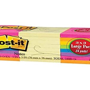 Post it Brand 3M 3 Inch X3Inch Post-IT Notes Large, 2400 Count