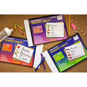 Top Flight Multi-Method 3rd Grade Primary Tablet, 1/2 Inch Ruling, Bond Paper, 11 x 8.5 Inches, 40 Sheets (56419), White