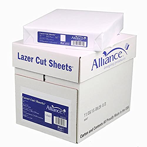 Perforated Paper Alliance Laser Cut Sheet 8.5 x 11 inch, 20 lb, 92 Bright - Made In The USA (3.67 & 7.33 From Bottom, 2,500 Sheets | Case)