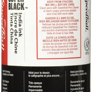 Speedball - 3378 Super Black India Ink, 1 Pint - 404696