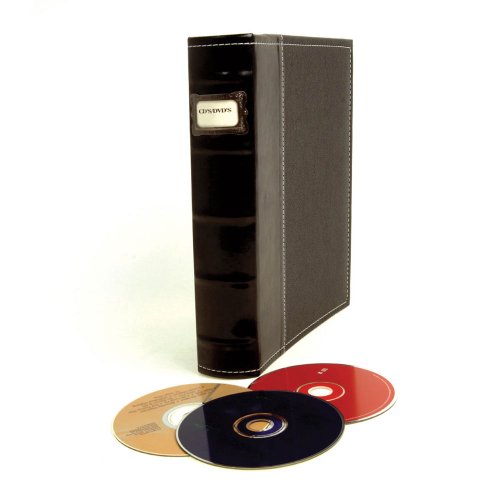 Bellagio-Italia Black DVD Storage Binder Set - Stores Up to 144 DVDs, CDs, or Blu-Rays - Stores DVD Cover Art - Acid-Free Sheets