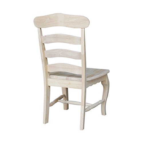 International Concepts Country french Chair with Solid Seat, Unfinished