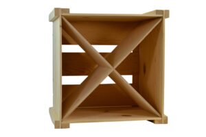 wooden wine or beverage bottle storage box with divider