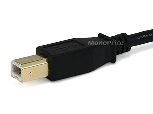 Monoprice 15-Feet USB 2.0 A Male to B Male 28/24AWG Cable (Gold Plated) (105440),Black