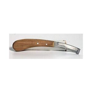 weaver leather right-handed hoof knife with wooden handle, brown, 8