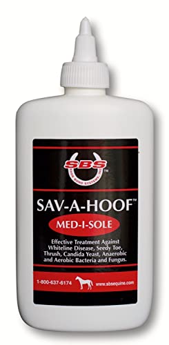 SAV-A-HOOF Med-i-sole by SBS Equine , Hoof Treatment for Infections of the Sole & Frog, Effective Under Shoes and Pads, 10 oz gel