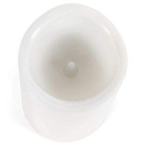 Pillar Melted Top Timer White Vanilla 6 inch Wax Flameless Candles Set of 3