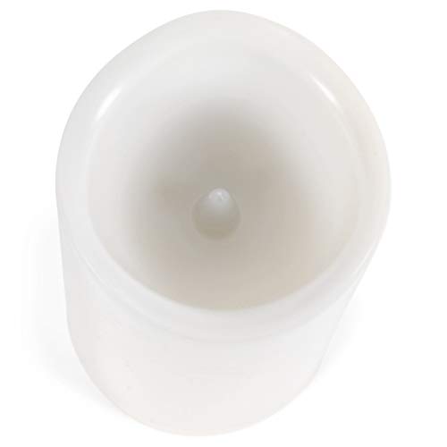 Pillar Melted Top Timer White Vanilla 6 inch Wax Flameless Candles Set of 3