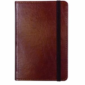 C.R. Gibson Genuine Bonded Leather Journal, By Markings, Smyth Sewn Binding, 192 Ivory Colored Ruled Pages, Pocket On Inside Back Cover, Measures 3.5" x 5.5" - Small Brown (MJ3-4792)