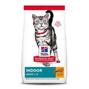 hill's science diet adult indoor chicken recipe dry cat food, 15.5 lb. bag