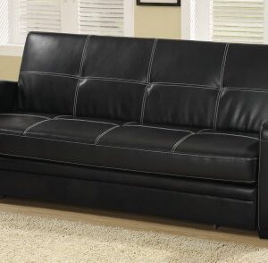 Coaster Home Furnishings Sleeper Sofa Bed with Storage and Cup Holders Black