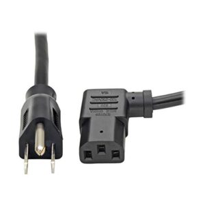 tripp lite standard computer power cord 10a,18awg (nema 5-15p to left angle iec-320-c13) 6-ft.(p006-006-13la),black