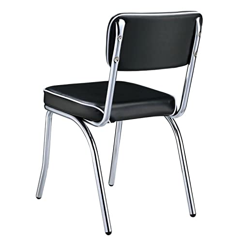 Coaster Home Furnishings Retro Open Back Side Chairs Black and Chrome (Set of 2)