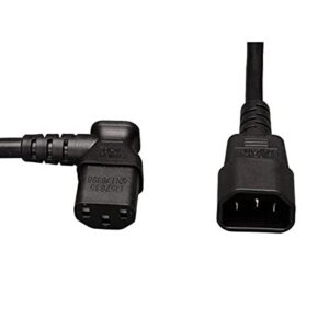 tripp lite standard computer power extension cord 10a, 18awg (iec-320-c14 to left angle iec-320-c13) 2-ft.(p004-002-13la) black