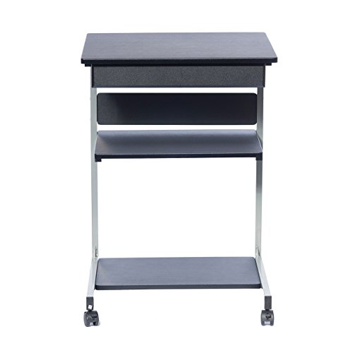 Techni Mobili RTA-B018-GPH06 Rolling Laptop Cart with Storage, Graphite