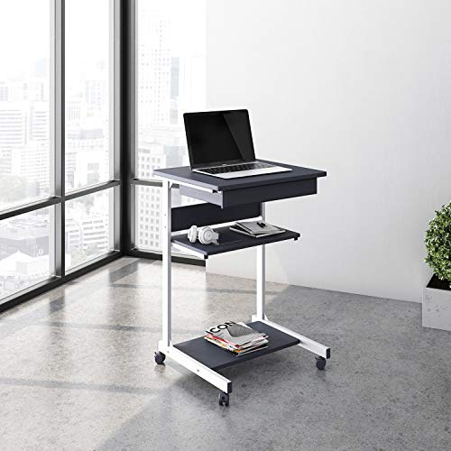 Techni Mobili RTA-B018-GPH06 Rolling Laptop Cart with Storage, Graphite