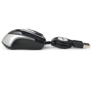 Verbatim USB Corded Mini Travel Optical Wired Mouse for Mac and PC - Metro Series Black