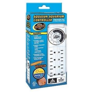 zoo med aquasun aquarium controller timer & power strip, white