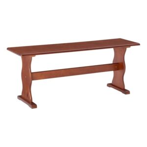 linon chelsea walnut bench