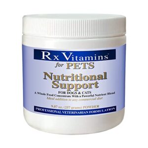 rx vitamins nutritional support for dogs & cats - nutrient-filled food supplement powder - veterinarian formulated - 9.07 oz powder