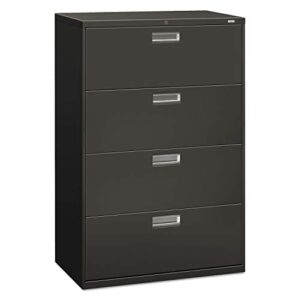 hon 600 series four-drawer lateral file, 36w x19-1/4d, charcoal