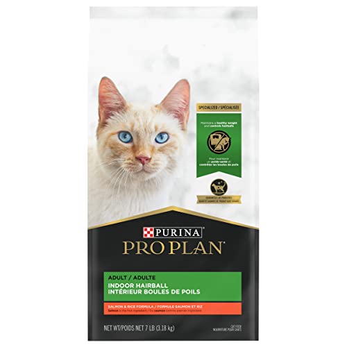 Purina Pro Plan Indoor Care Hairball Control Adult Salmon & Rice Dry Cat Food & Wet Cat Food (Packaging May Vary)