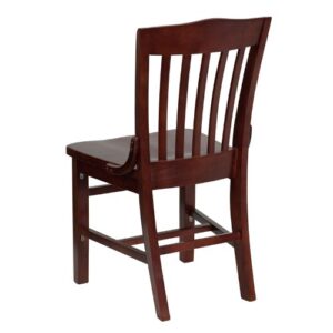 Flash Furniture HERCULES Series School House Back Mahogany Wood Restaurant Chair