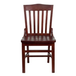 Flash Furniture HERCULES Series School House Back Mahogany Wood Restaurant Chair