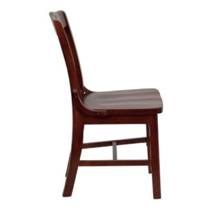 Flash Furniture HERCULES Series School House Back Mahogany Wood Restaurant Chair