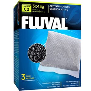 fluval c2 activated carbon, replacement aquarium filter media, 3-pack, 14011